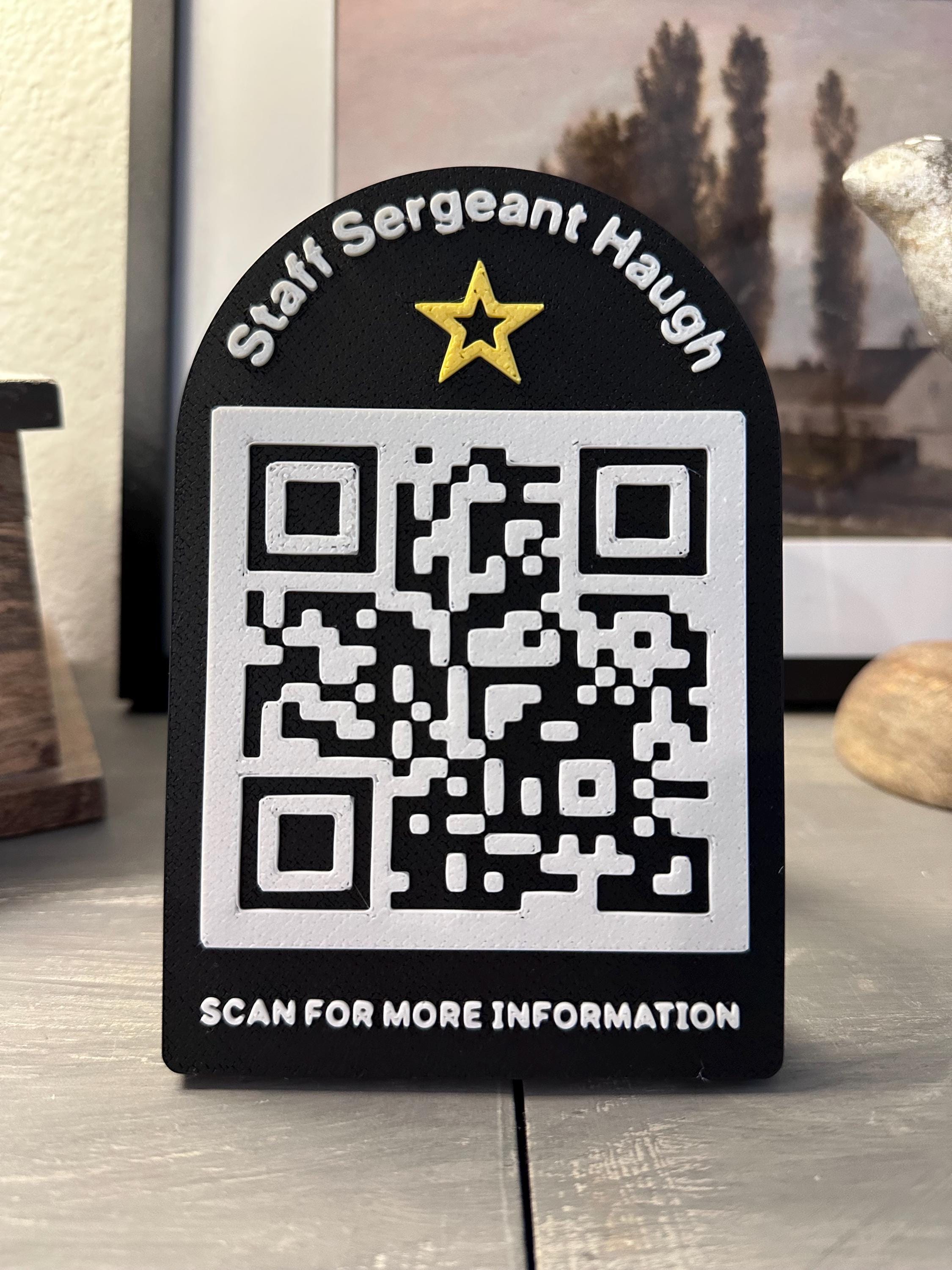 Personalized QR Code Business Display Stand – Skating Buffalo Lab